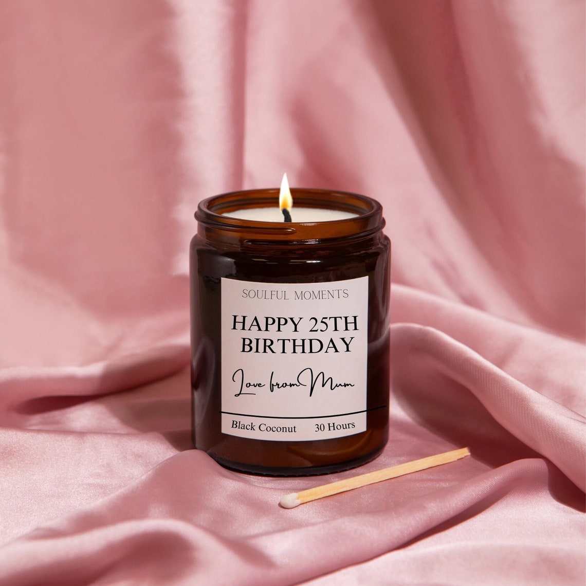25th Birthday Gift. Personalised 25th Gift. Birthday Candle 25th ...