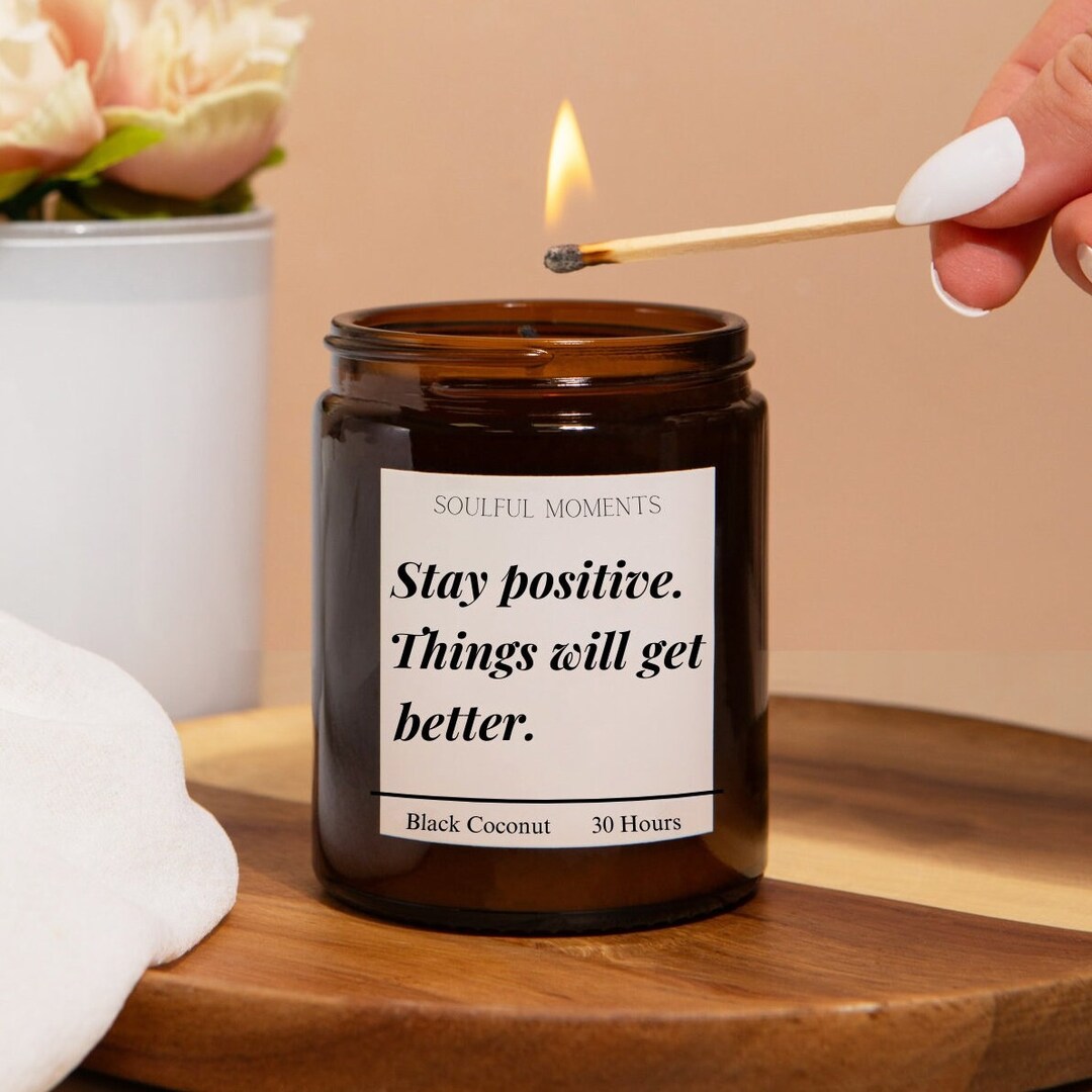 Stay Positive Candle. Positivity Gift. Positivety Gift Box. Candle ...