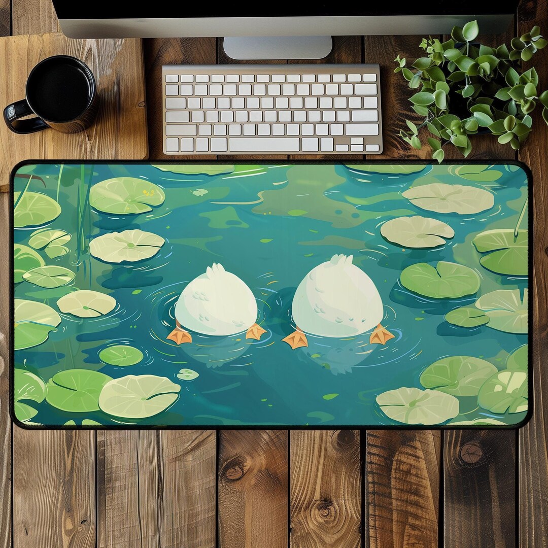 Duck Butts in Pond, Desk Mat Aesthetic, Cute Duck Lofi Mouse Pad ...