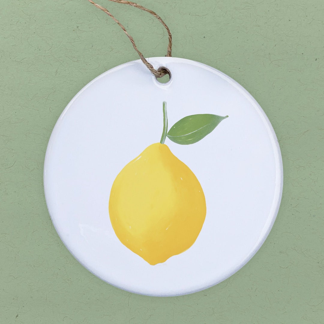 Lemon - Ornament, Host Gift Tag, Porcelain Ornament, 2.75" Diameter - Etsy