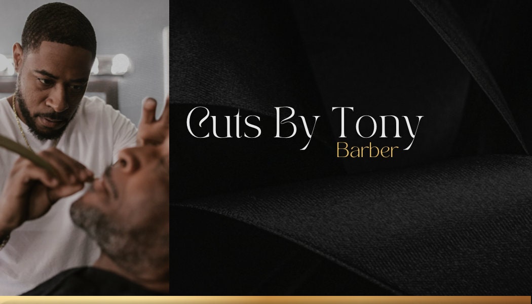 Barber Business Card, Editable Canva Template, Black and Gold, DIY - Etsy