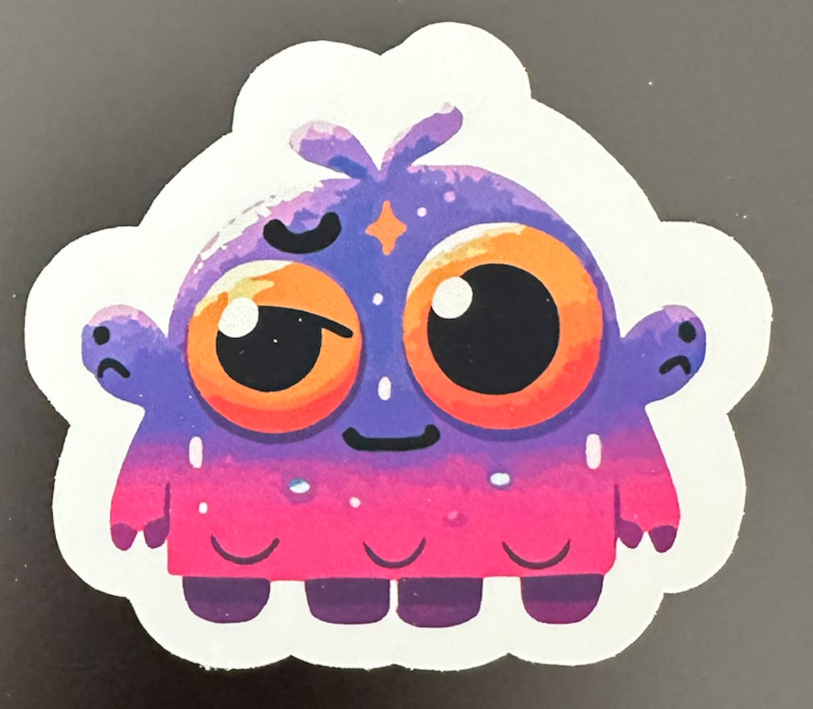 Goofy Monster Sticker - Pink and Purple Monster, Perfect for Laptops ...