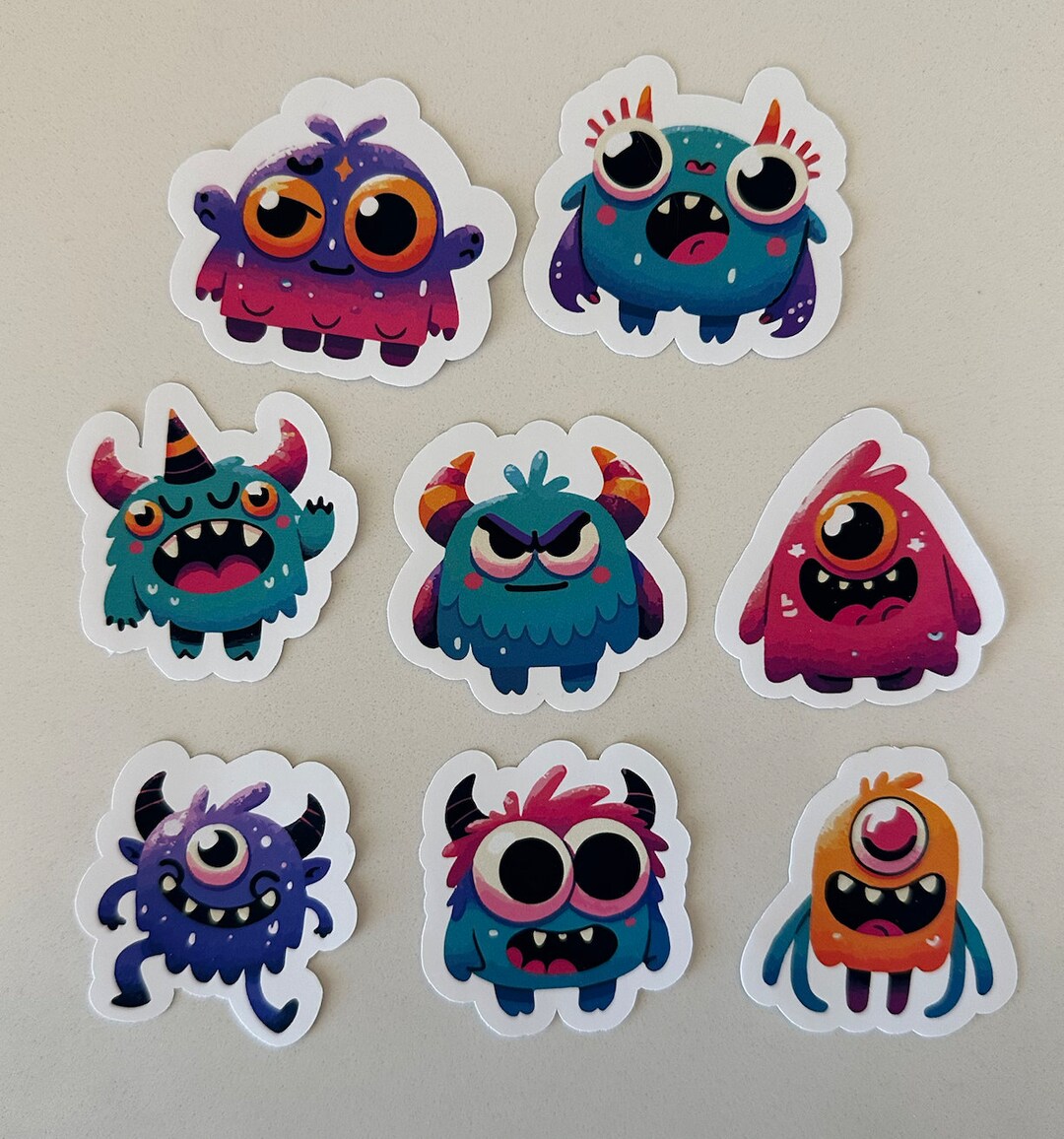Monster Sticker Pack - 2" Cut-out Monster Stickers - Great for Water ...