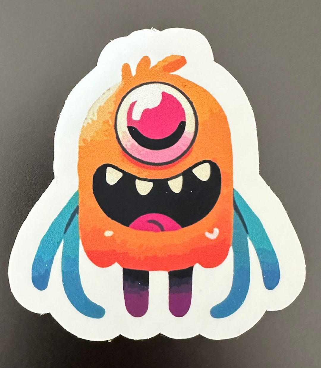Yellow - Cyclops Monster Sticker - Charming Yellow-skinned Sticker for ...