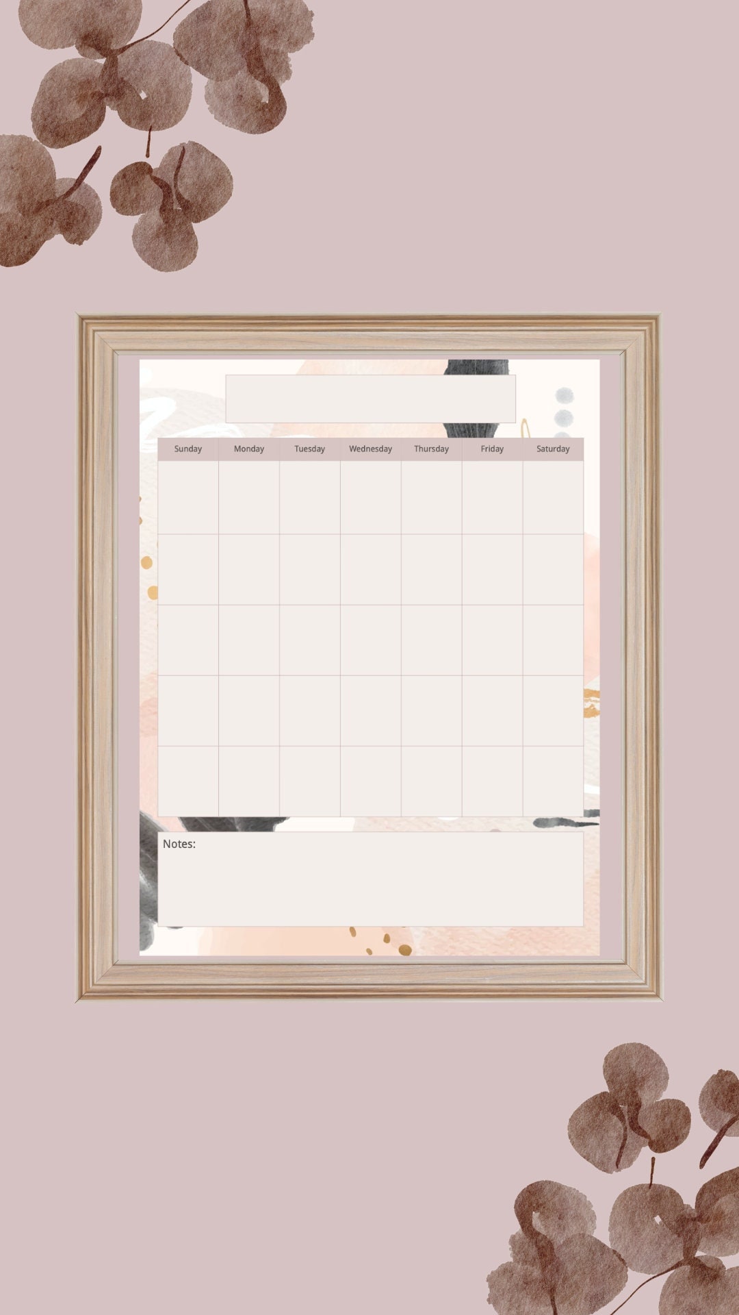 Blank Calendar Digital Print - Etsy