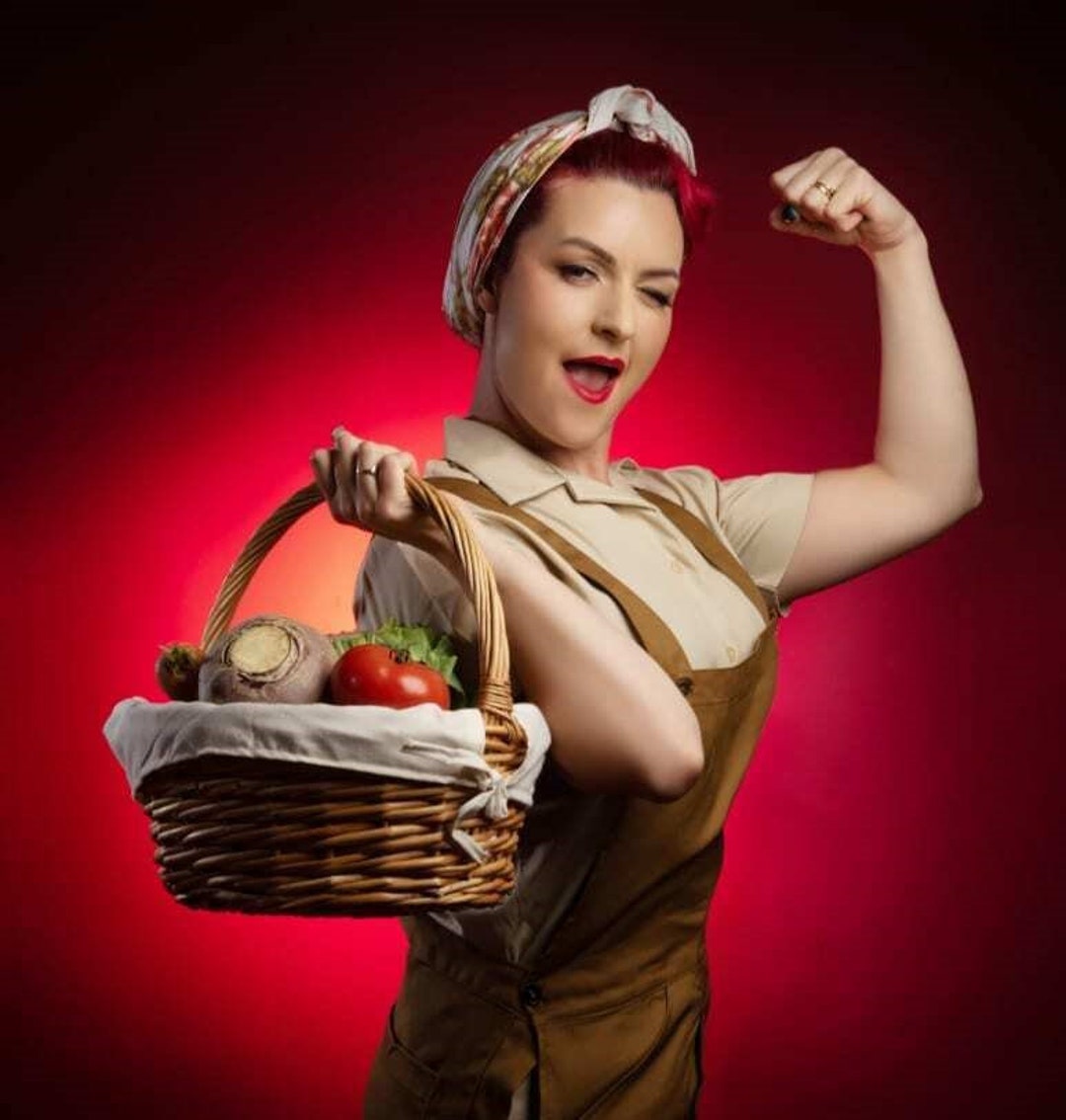 Women's Land Army WLA Dungarees Girl Bib Brace Belt Blouse WW2 1940s ...