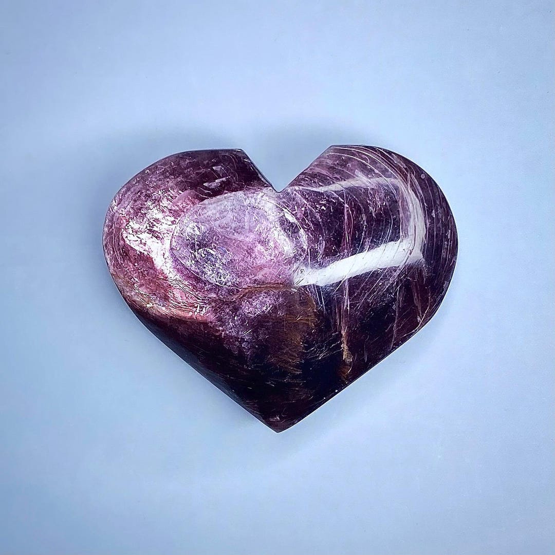 Gem Lepidolite Heart | Purple Mica | High Quality Lepidolite | Heart ...