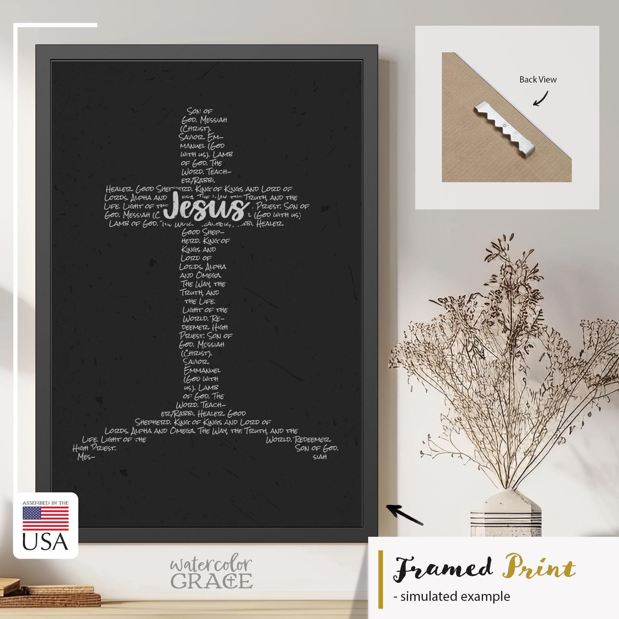 Jesus - Cross Made of the Names of Jesus | Modern Christian Art Decor ...