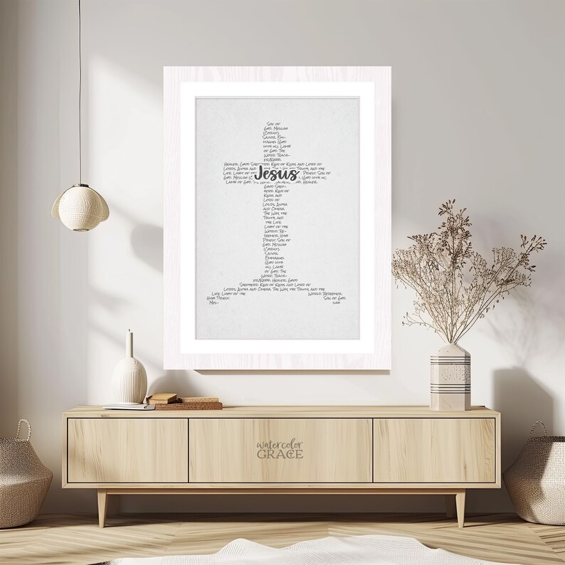 Jesus - Cross Made of the Names of Jesus | Modern Christian Art Decor ...