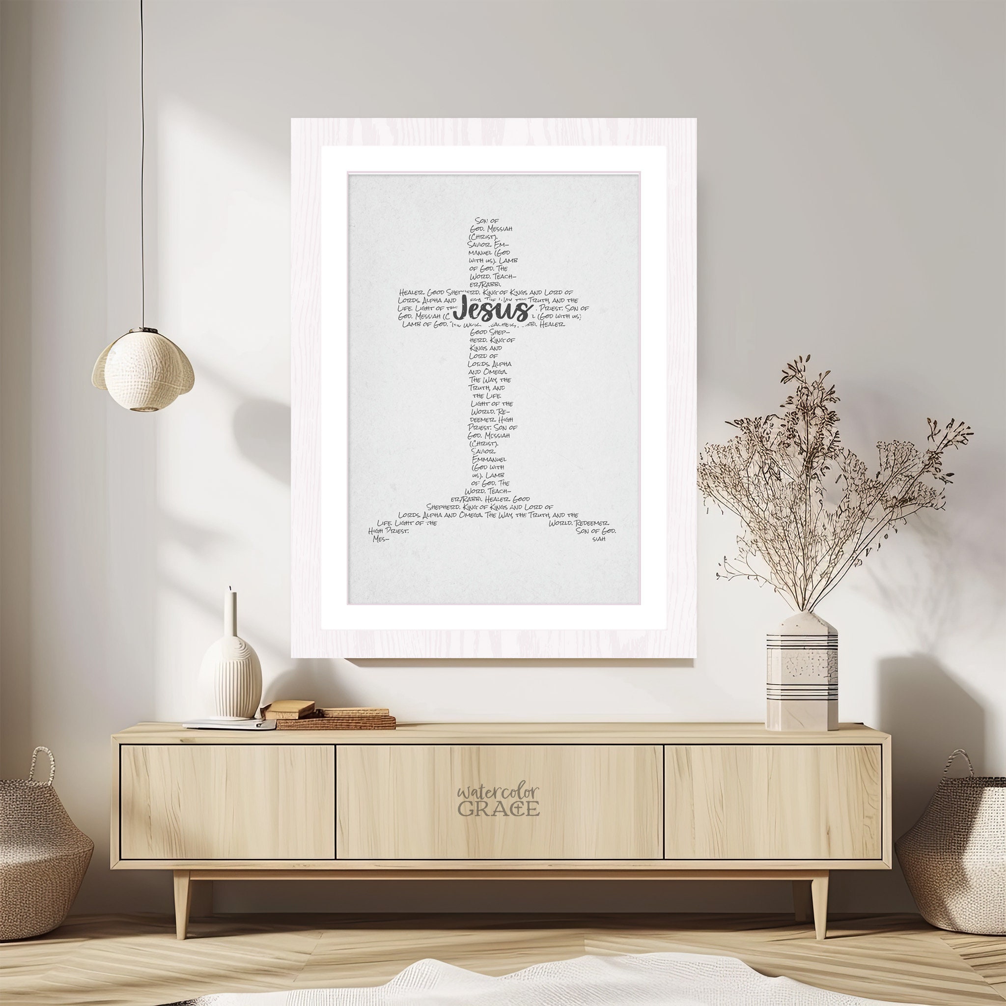 Jesus - Cross Made of the Names of Jesus | Modern Christian Art Decor ...