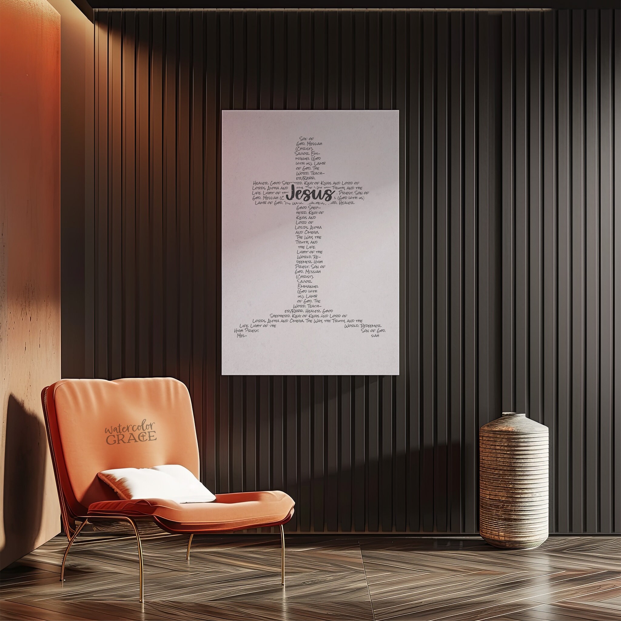 Jesus - Cross Made of the Names of Jesus | Modern Christian Art Decor ...