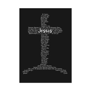 Poster | Names of God Within Cross [dark BG - V1] | Peaceful | the Old ...