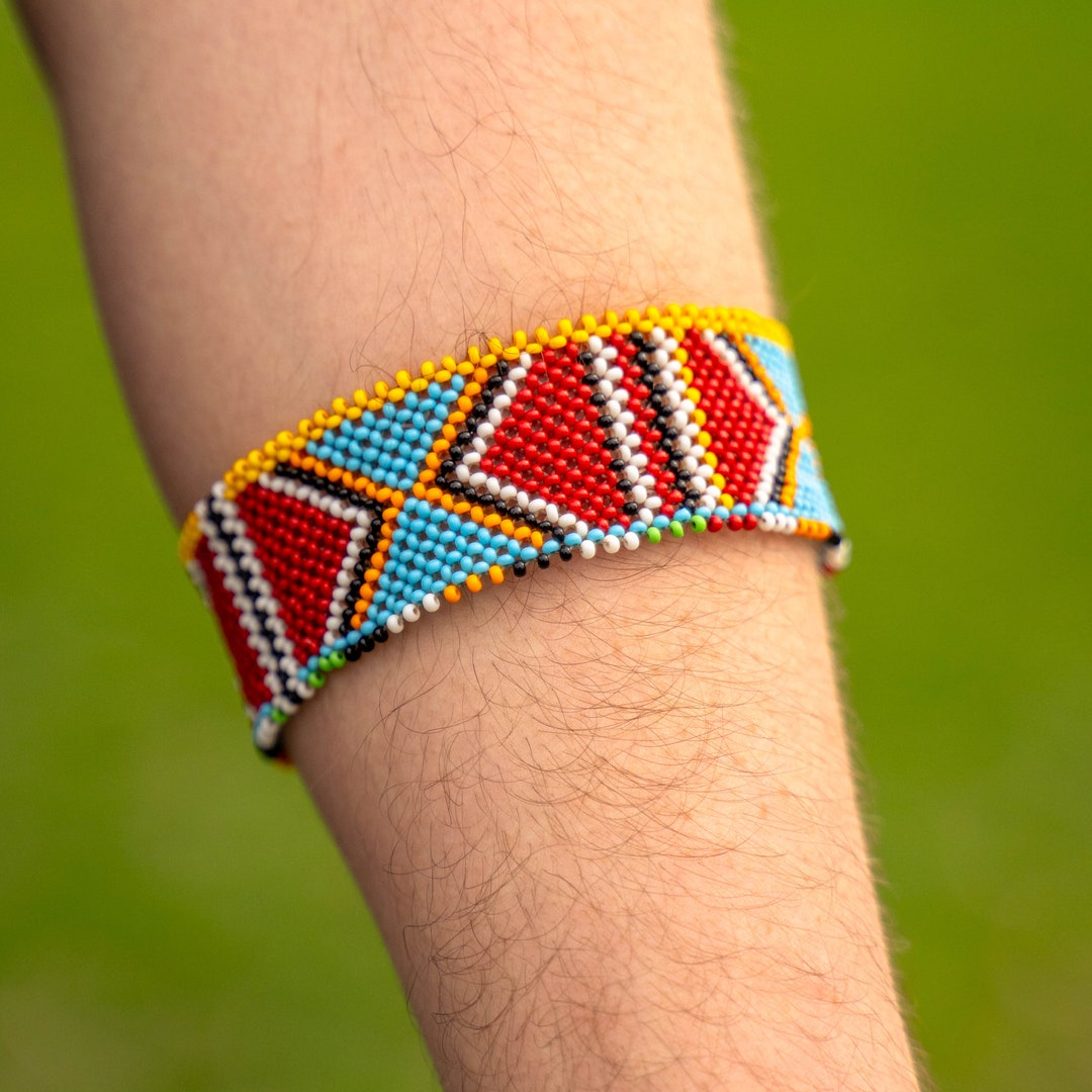 Handmade Beaded Arm Cuff: African Statement Jewelry - Etsy