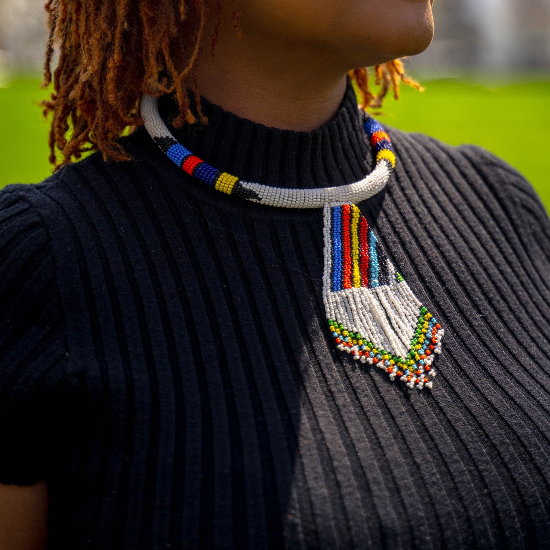 Beaded African Necklace, Maasai Jewelry, African, Colorful Jewelry ...