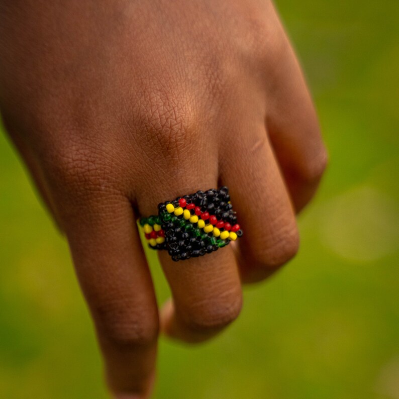 Beaded Rings, Flag Colors For: Kenya - Etsy
