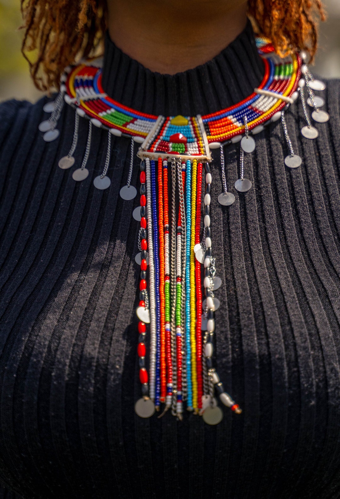 Beaded Necklace, African Jewelry, Statement Necklace, Handmade Jewelry ...