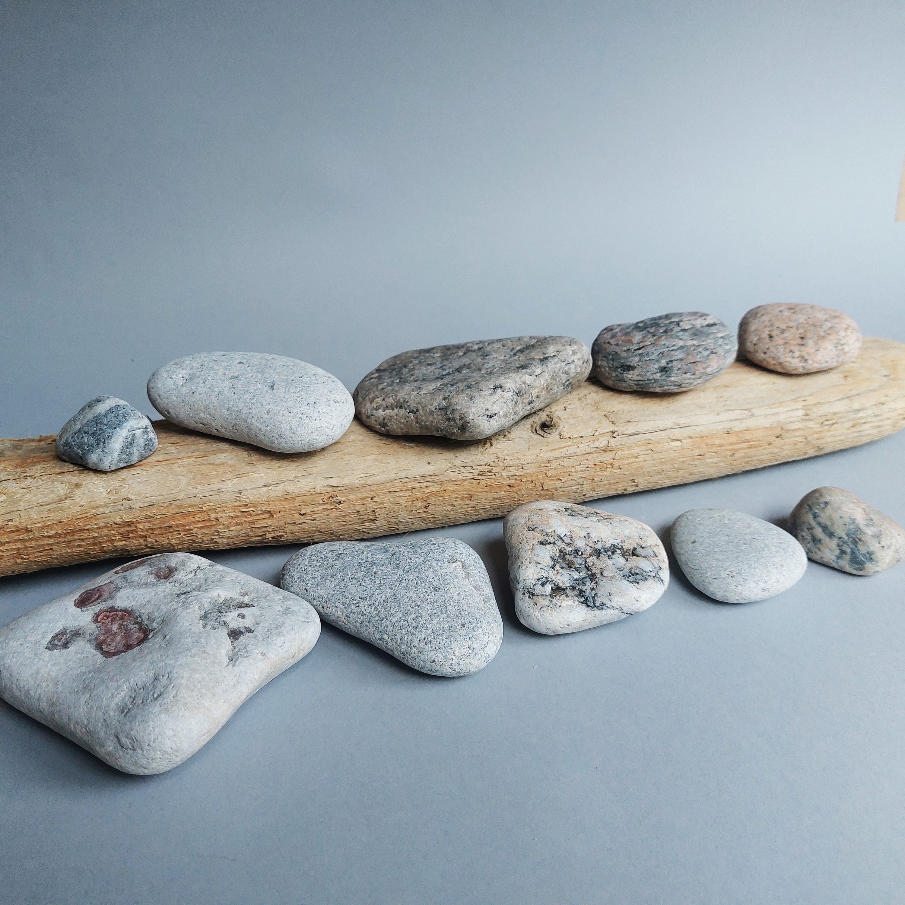 Set of 5 Balance Stones Stacking Pebbles Stress Relief Beach Stone Home ...