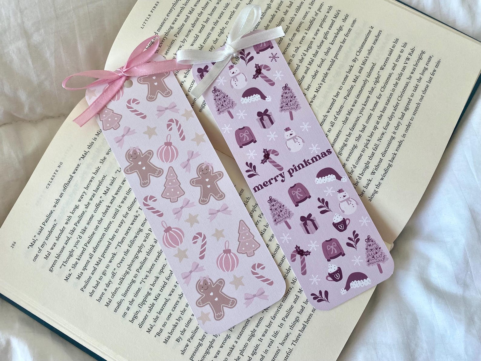 Merry Pinkmas Pink Christmas Holiday Bookmarks - Etsy