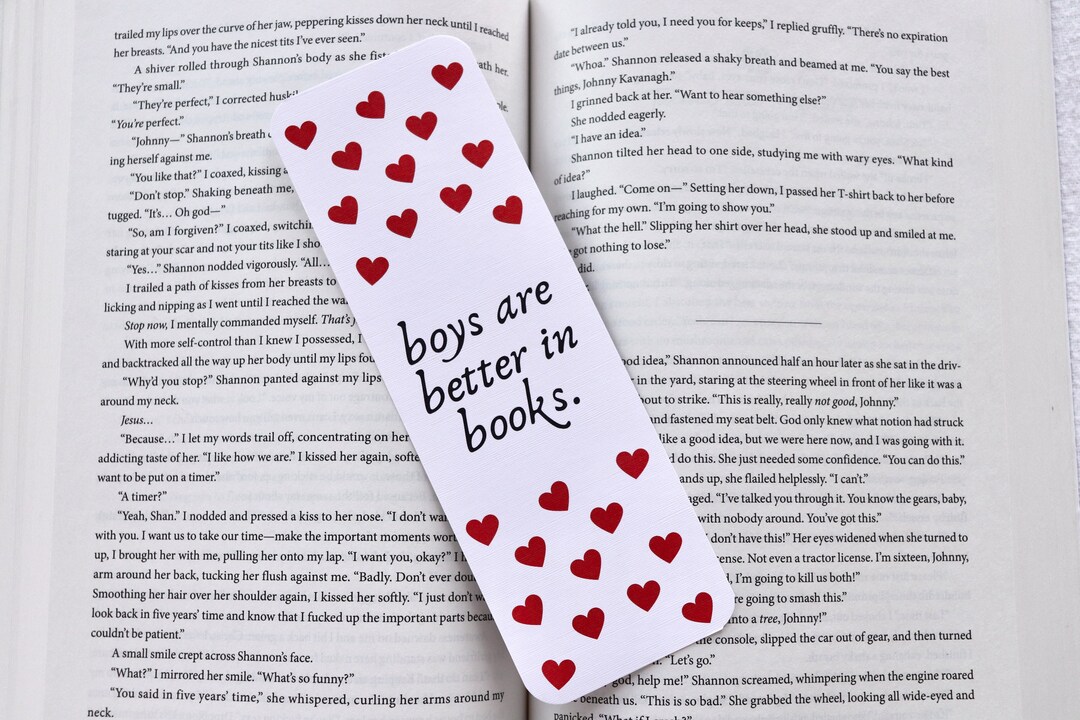 Boys Are Better in Books Coquette Romance Bookmark - Etsy