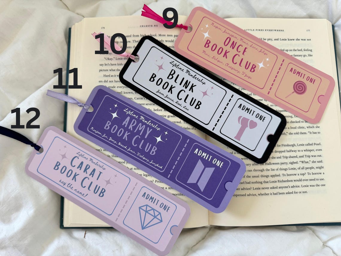 Kpop Fandom Inspired Ticket Bookmarks - Etsy