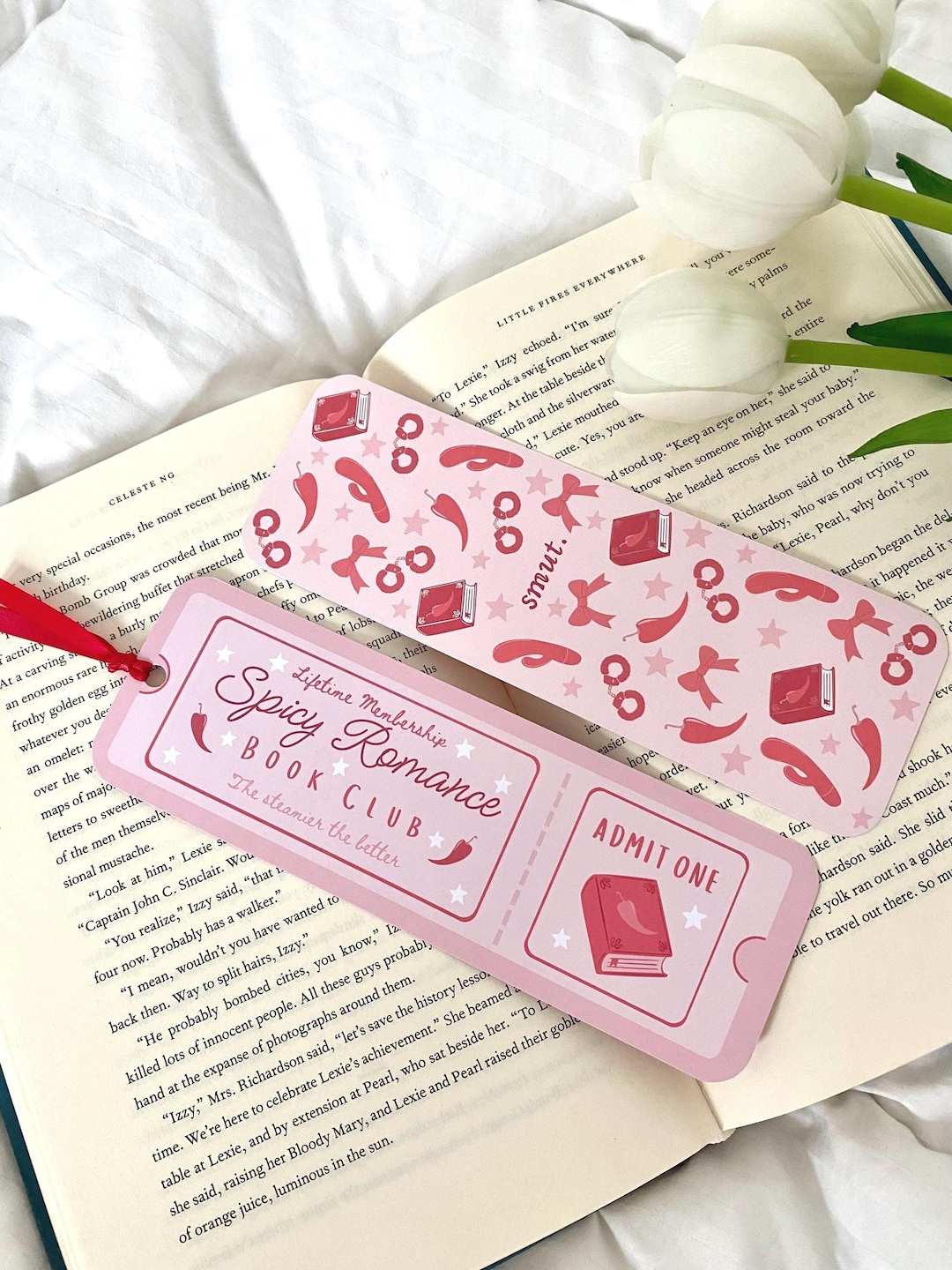 Spicy Romance Book Club Smut Bookmarks | Coquette Ticket Bookmark - Etsy