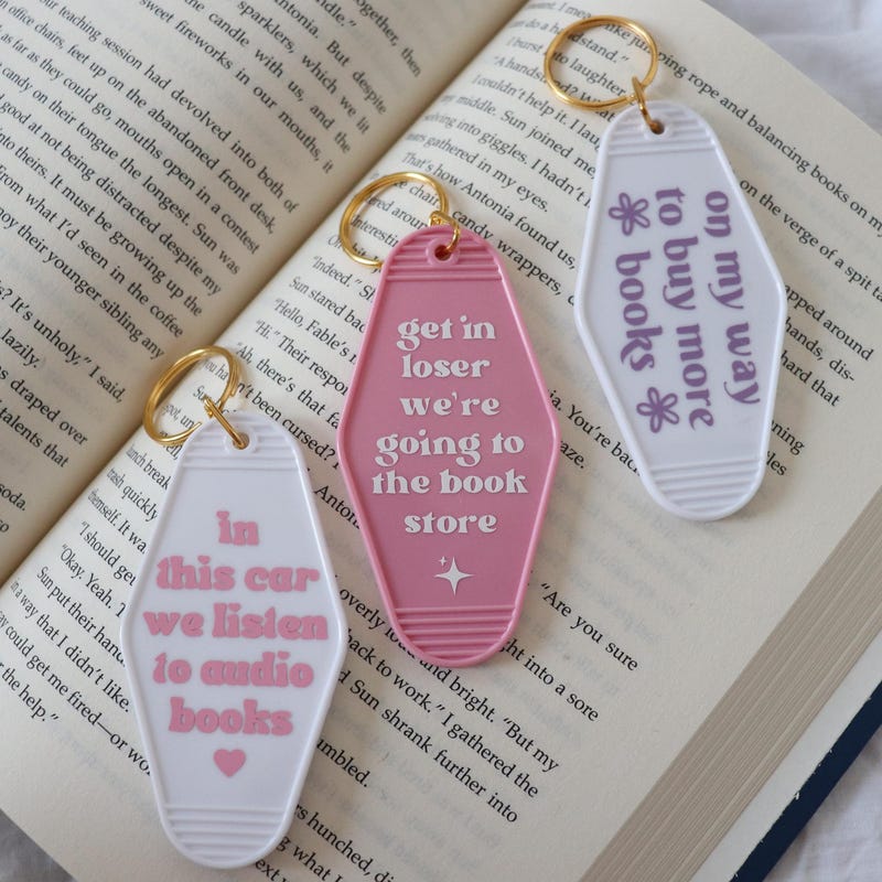 Bookish Keychain - Etsy