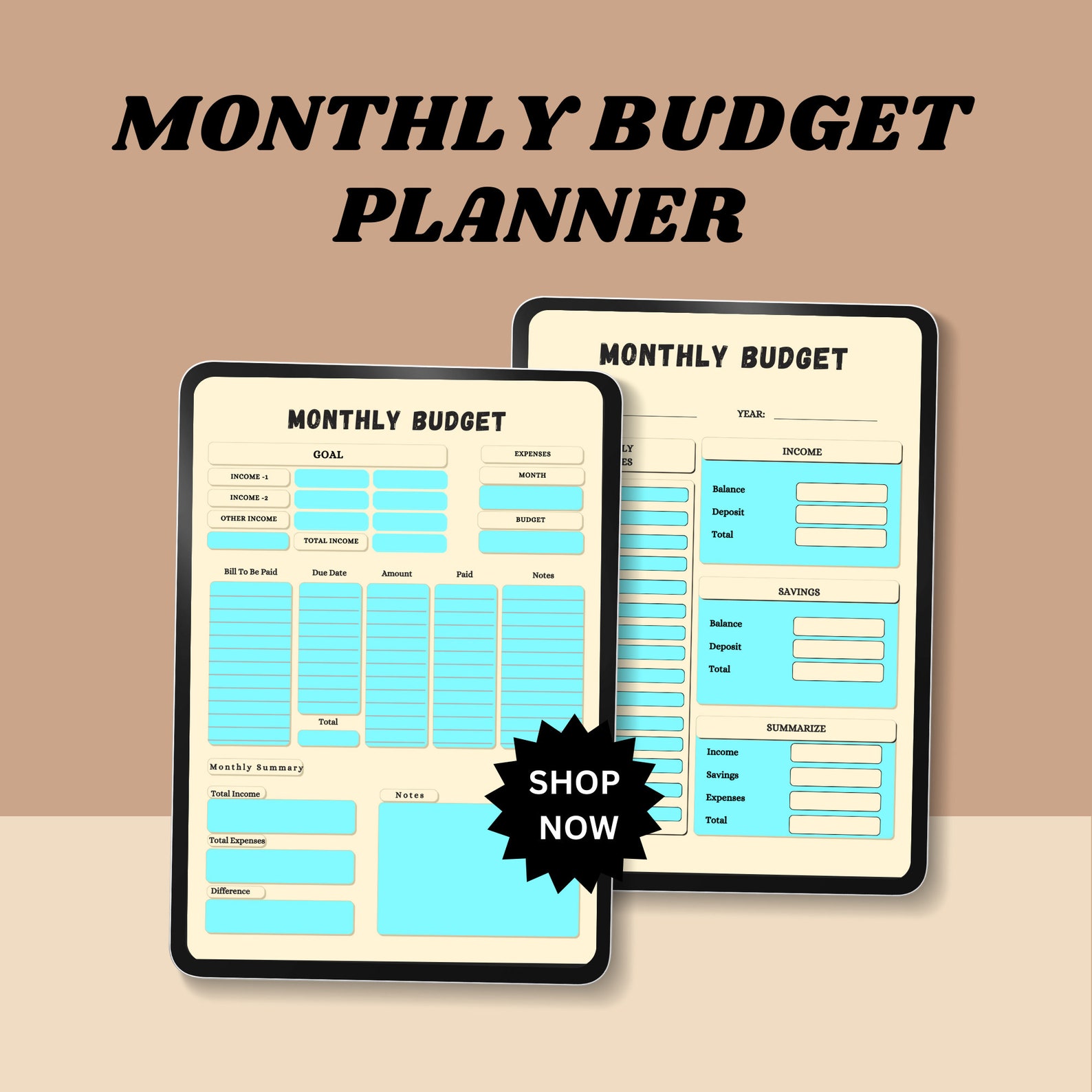 Budget Planner Monthly Budget Spreadsheet, Paycheck Budget Tracker ...