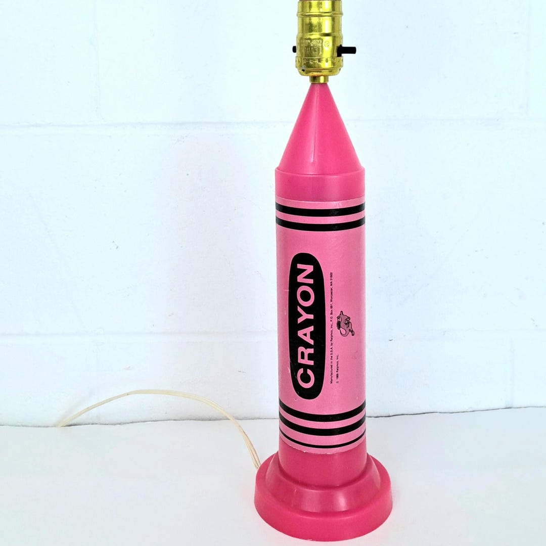 Vintage 80s Pink Crayola Crayon Plastic Lamp Light Fixture 15" - Etsy