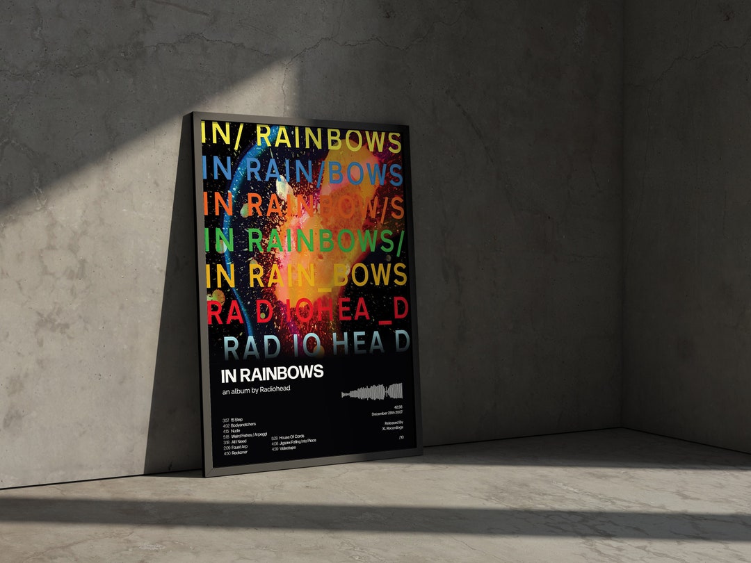 Radiohead in Rainbows Poster Tracklist Poster Album Cover Print Custom ...