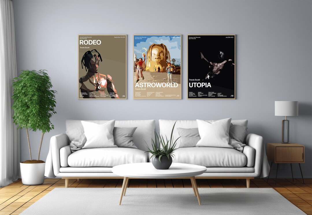 Set of 3 Travis Scott Album Posters Rodeo Astroworld Utopia - Etsy