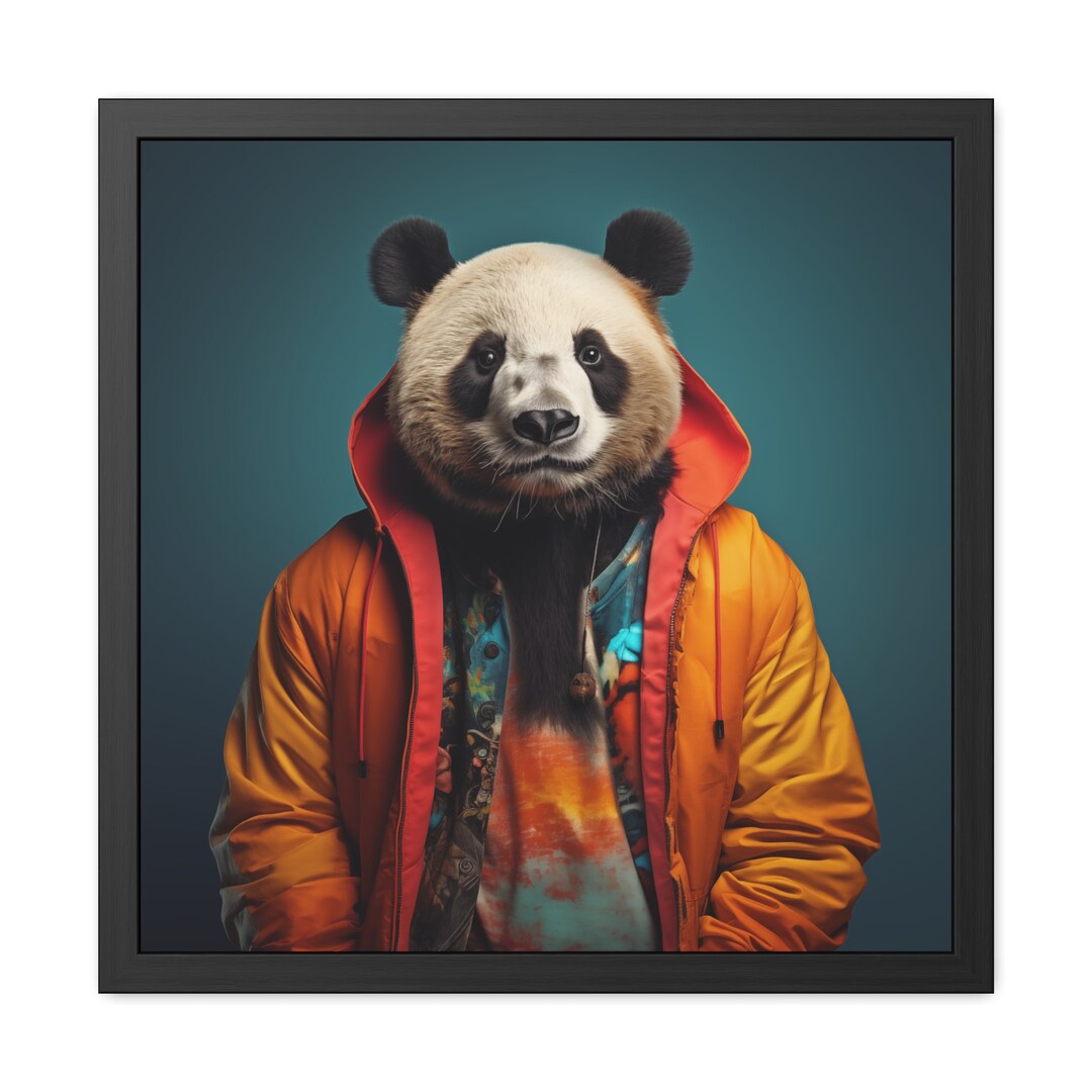 Framed Artwork Dapper Panda - Etsy