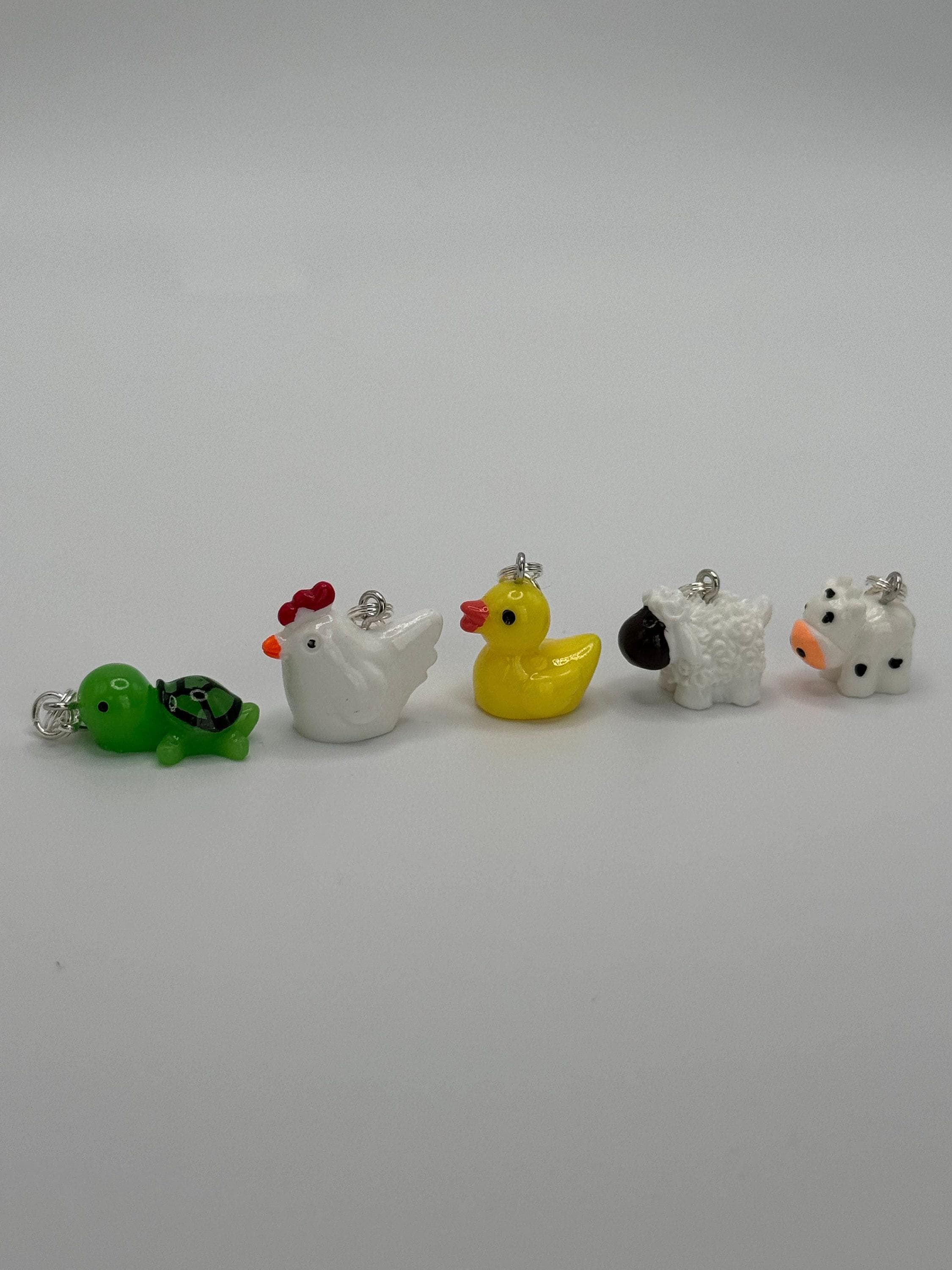 Animal Charm for Badge Reel Stitch Markers Cute Badge Buddy Accessory ...