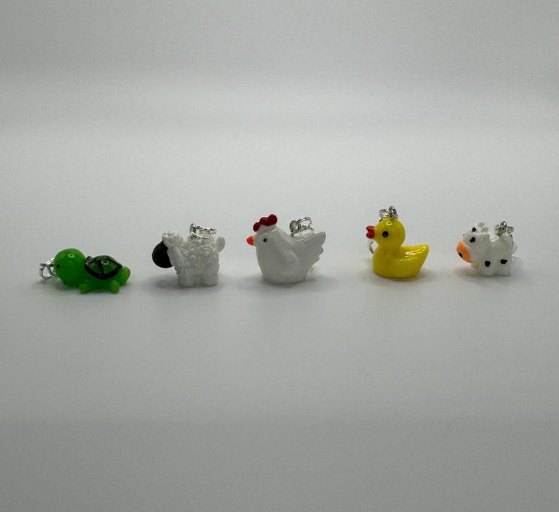 Animal Charm for Badge Reel Stitch Markers Cute Badge Buddy Accessory ...