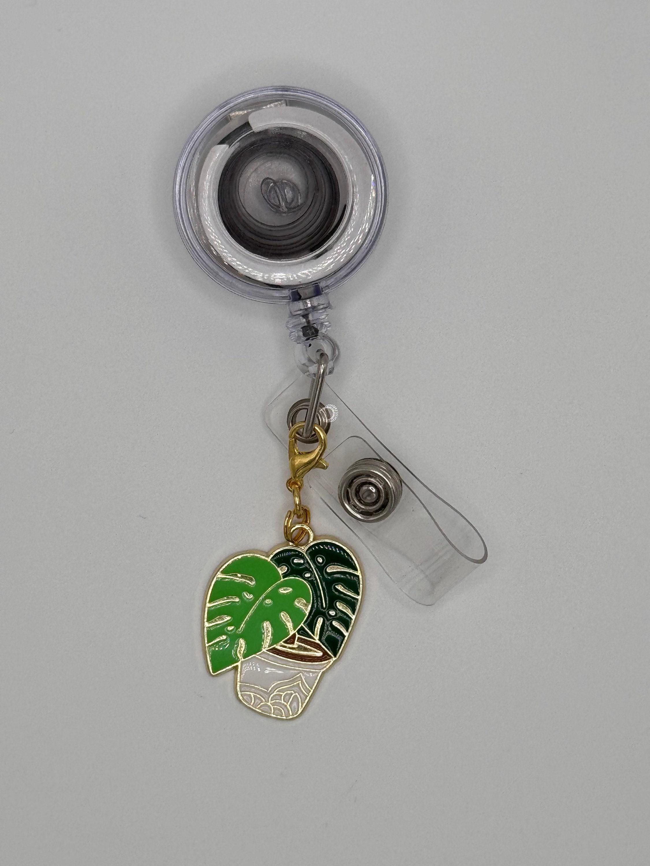 Badge Reel Charm for Plant Lover Monstera Badge Buddy Plant Clip on ...