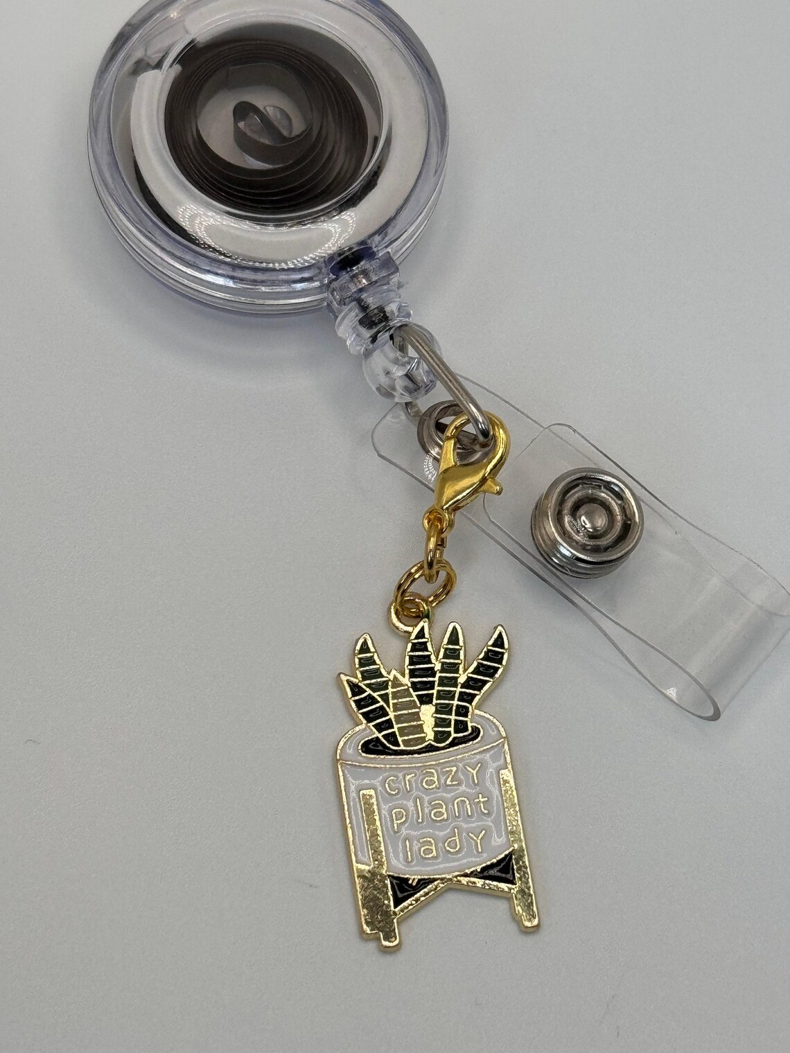 Badge Reel Charm for Plant Lover Monstera Badge Buddy Plant Clip on ...