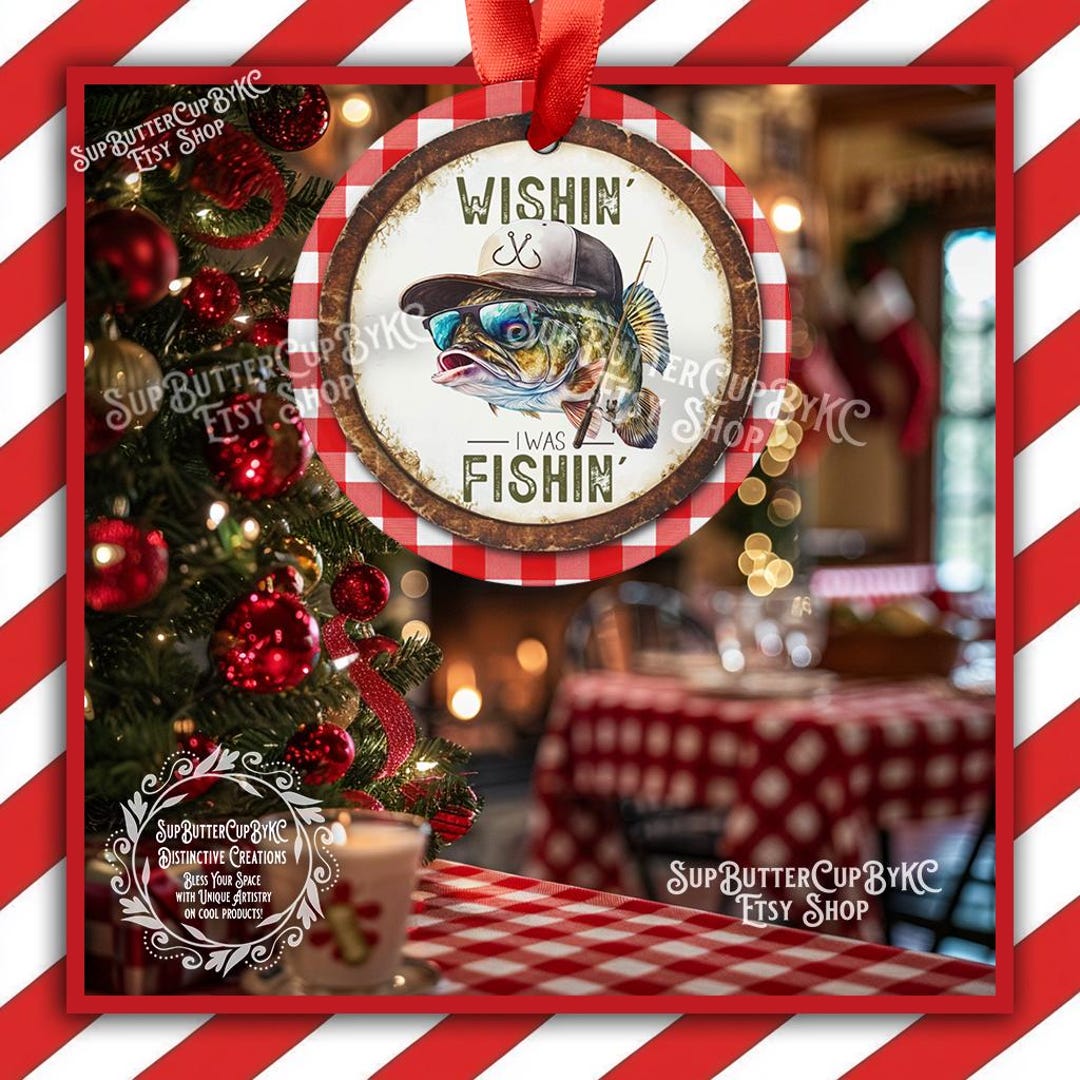 Bass Fishing Christmas Tree Fun Diner Collection Christmas Acrylic ...