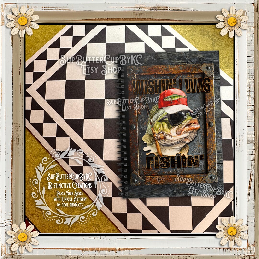 Funny Fish & Tackle Lures Spiral Notebook - Gift for Guys Men, Fishing ...