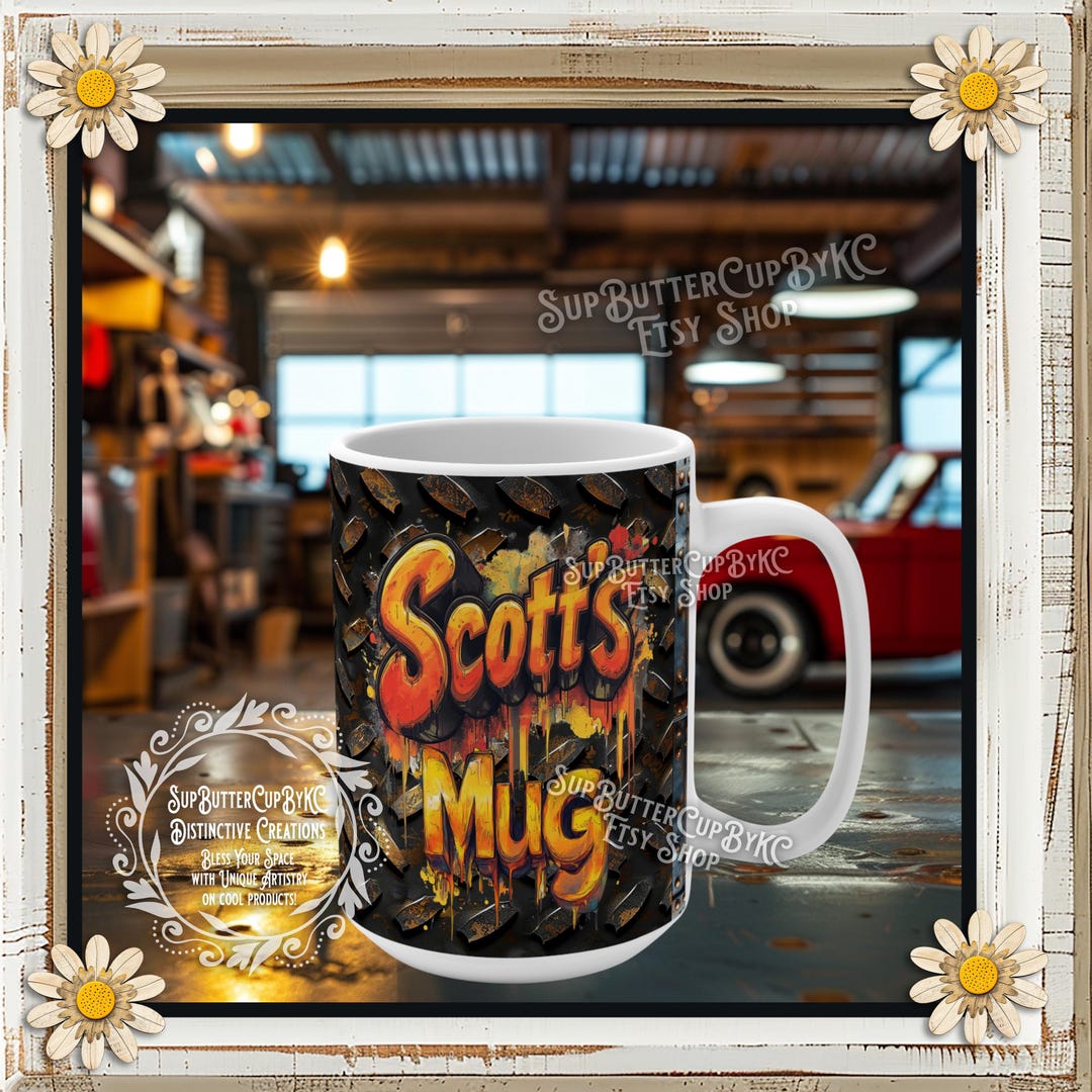 Mug for Scott, Men's Rugged Custom Name Mug, Mens Personalized ...