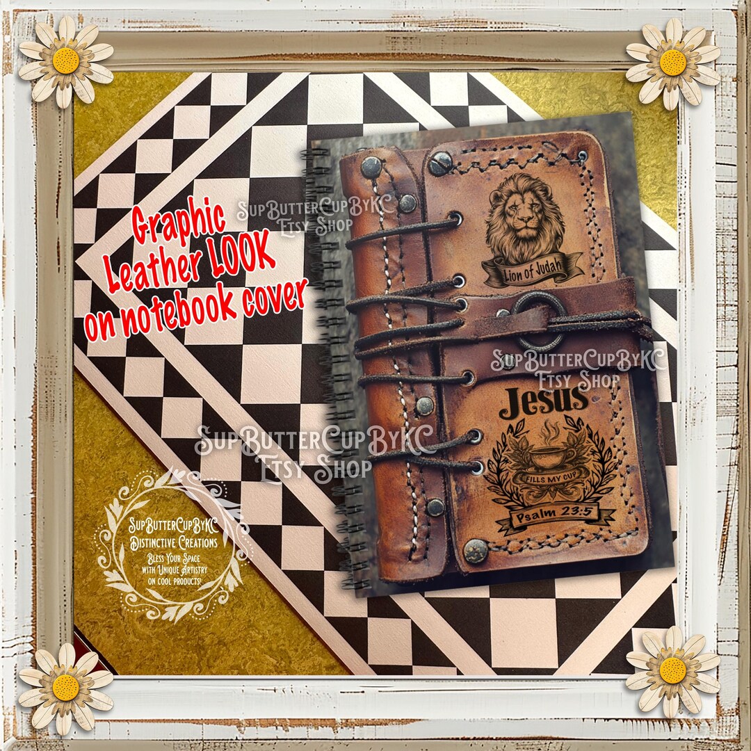 Vintage Leather Notebook, Realistic Journal Design, Rustic Patina, Worn ...