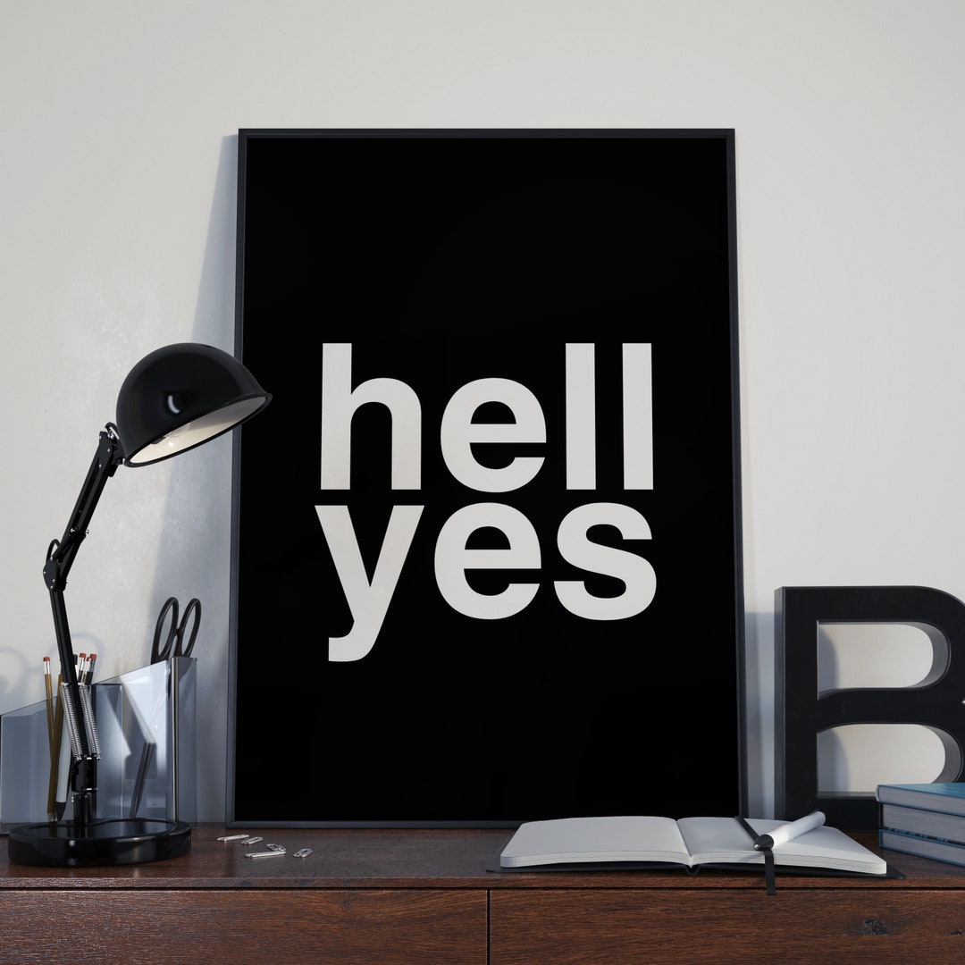 Hell Yes Poster for Mountain Bikers & Cyclists - Etsy