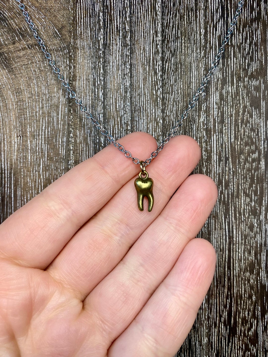 Simple Gold Tooth Necklace - Etsy