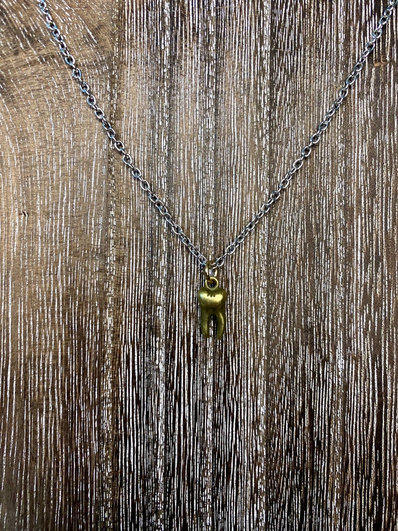 Simple Gold Tooth Necklace - Etsy
