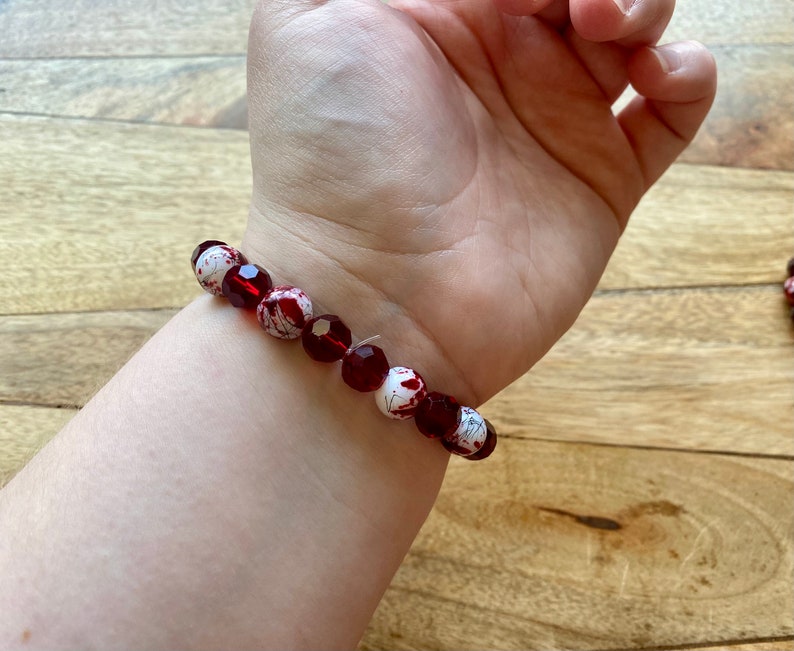 Blood Splatter Glass Bead Bracelets - Etsy