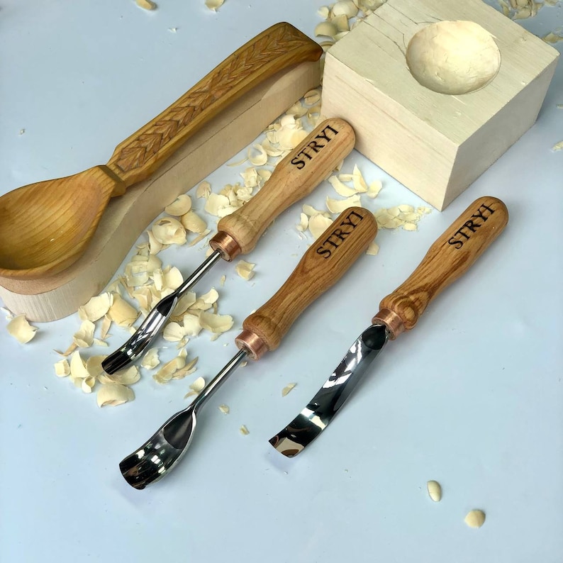 Spoon Carving Kit, Bowl and Kuksa Carving Kit, Gift for Husband, Gouges ...