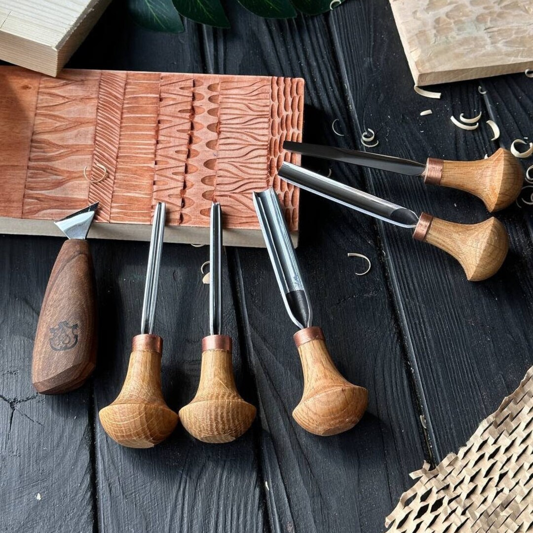 Carbon Steel Wood Carving Tools Set, Oak Handle, Relief Carving - Etsy