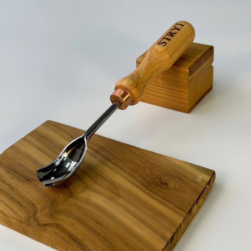 Short Bent Gouge, Wood Carving Tool, Spoon Carving Chisel, Gift for Him ...