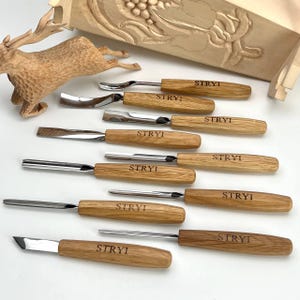 Basic Wood Carving Kit 9pcs, Gouges Set for Relief Carving, Gift for ...