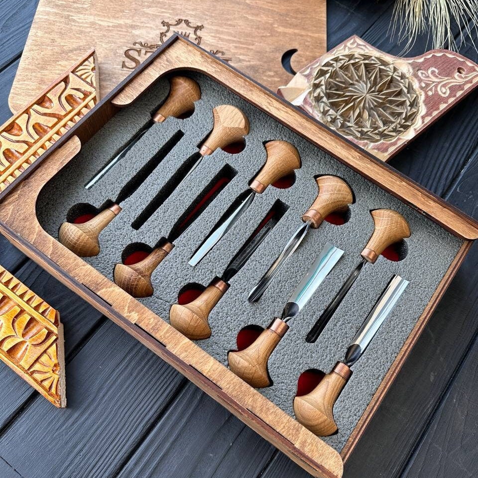 Palm Tools Set of 10 Chisels for Microcarving, Wood Carving Tools, Gift ...
