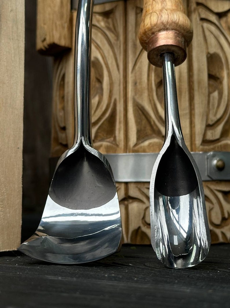 Forged Bowl Carving Gouges Set: STRYI Bent Carving Kuksa Tools, Gift ...