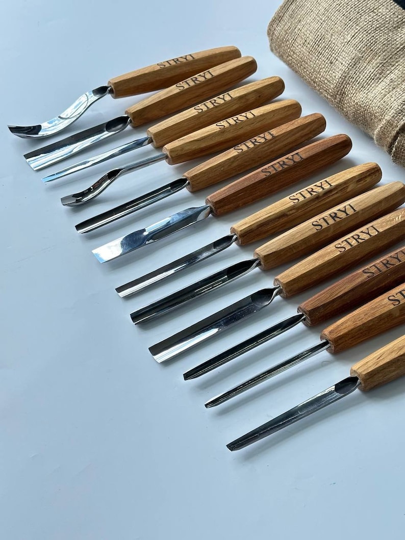 Wood Carving Kit, Wood Carving Hand Chisel Tool Set 12 Pcs, Woodworking ...